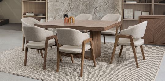 Comedor Rectangular Donna Café 7 Piezas