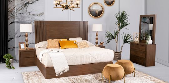 Recamara King Size Beluga Nogal 5 Pzs