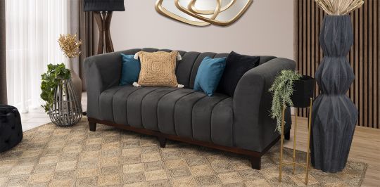 Sofá 3 Plazas Stella Gris